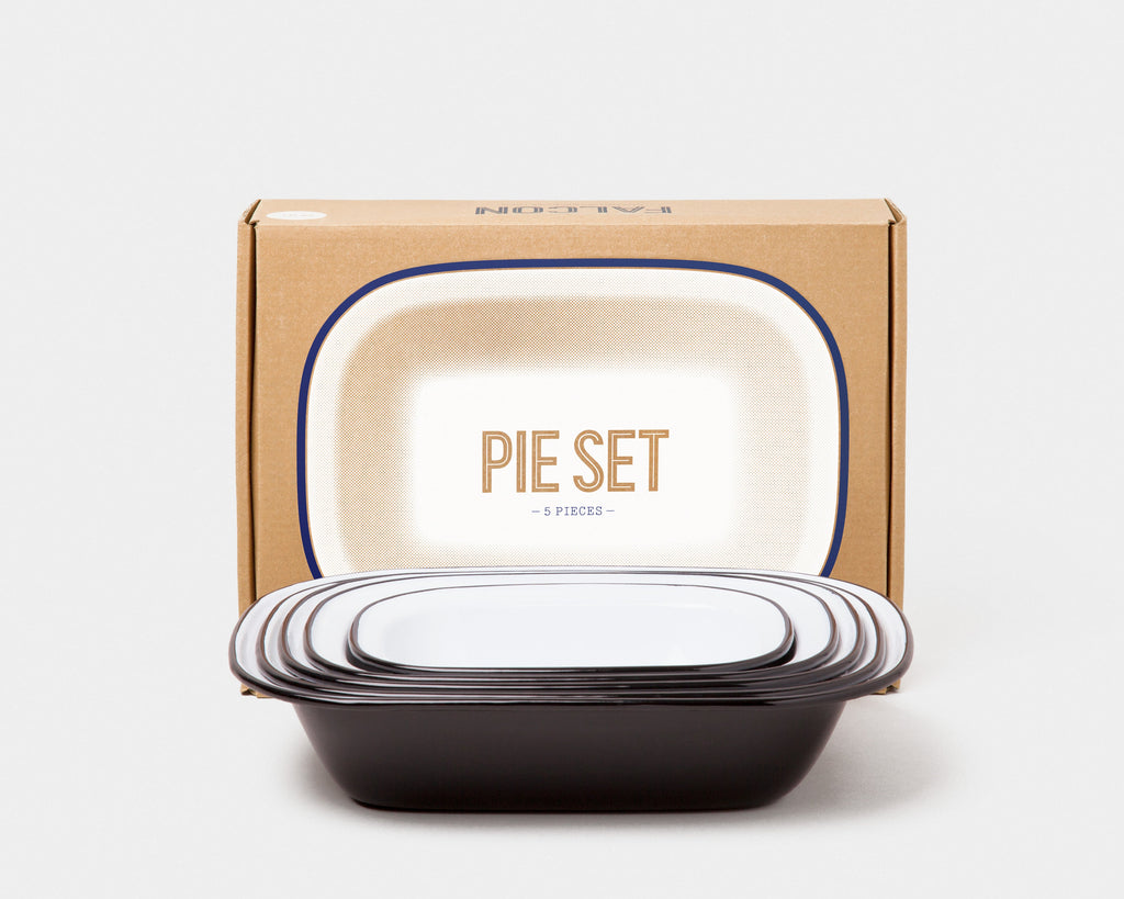9½" Coal Black Pie Dish — Falcon Enamelware